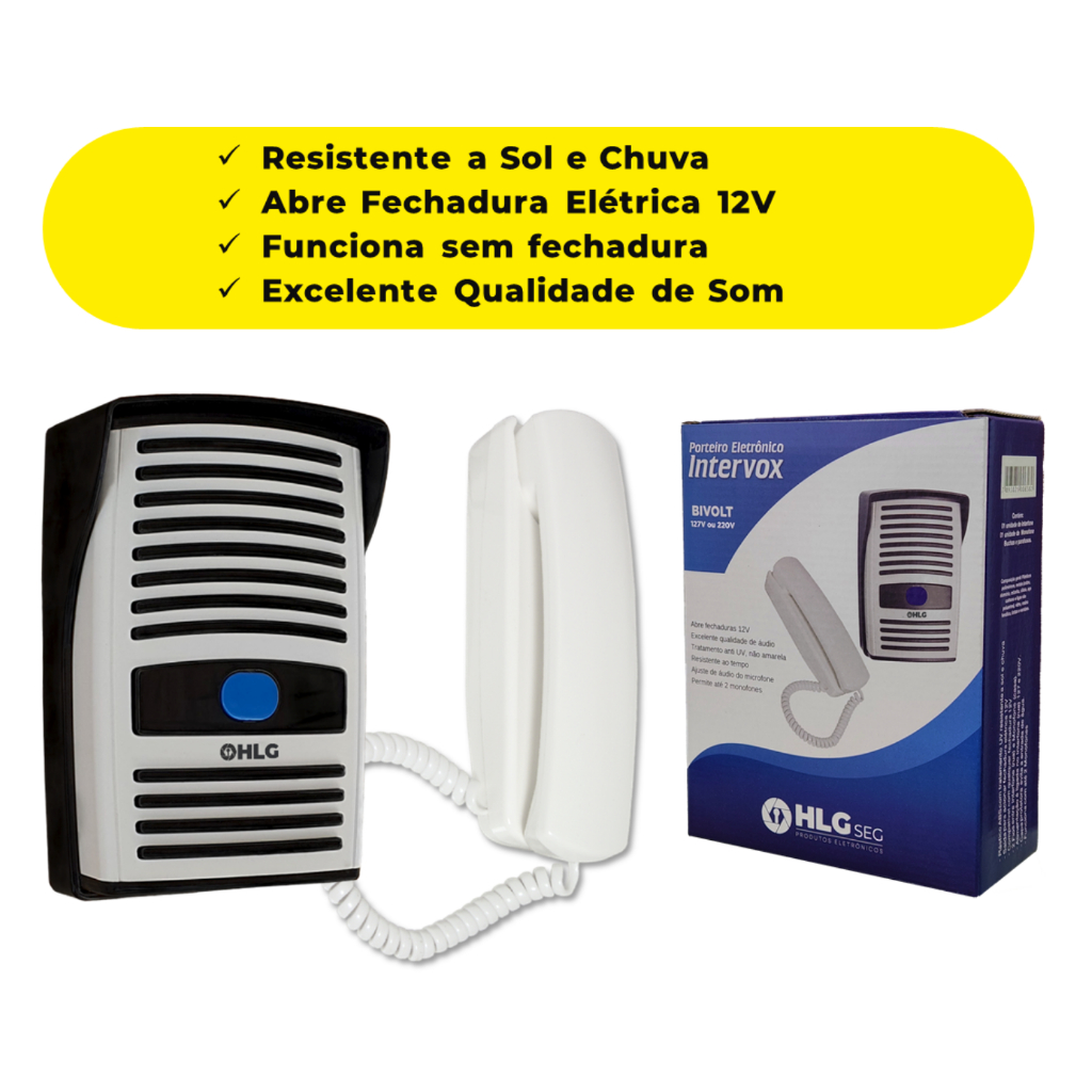 Kit Interfone Porteiro Eletrônico Residencial Intervox | Shopee Brasil