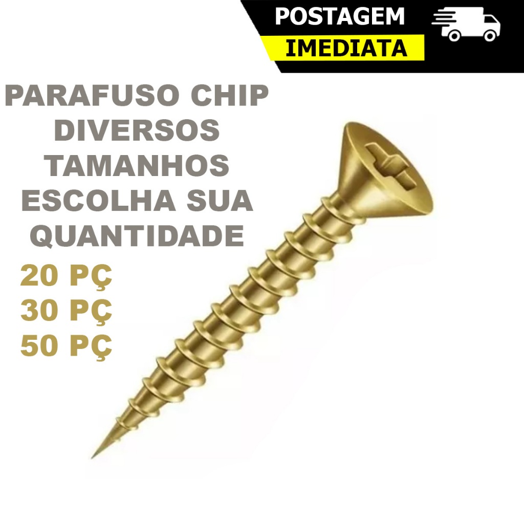 Parafusos Chip Cabeça Chata Chave Philips Chipboard Para Madeira ...