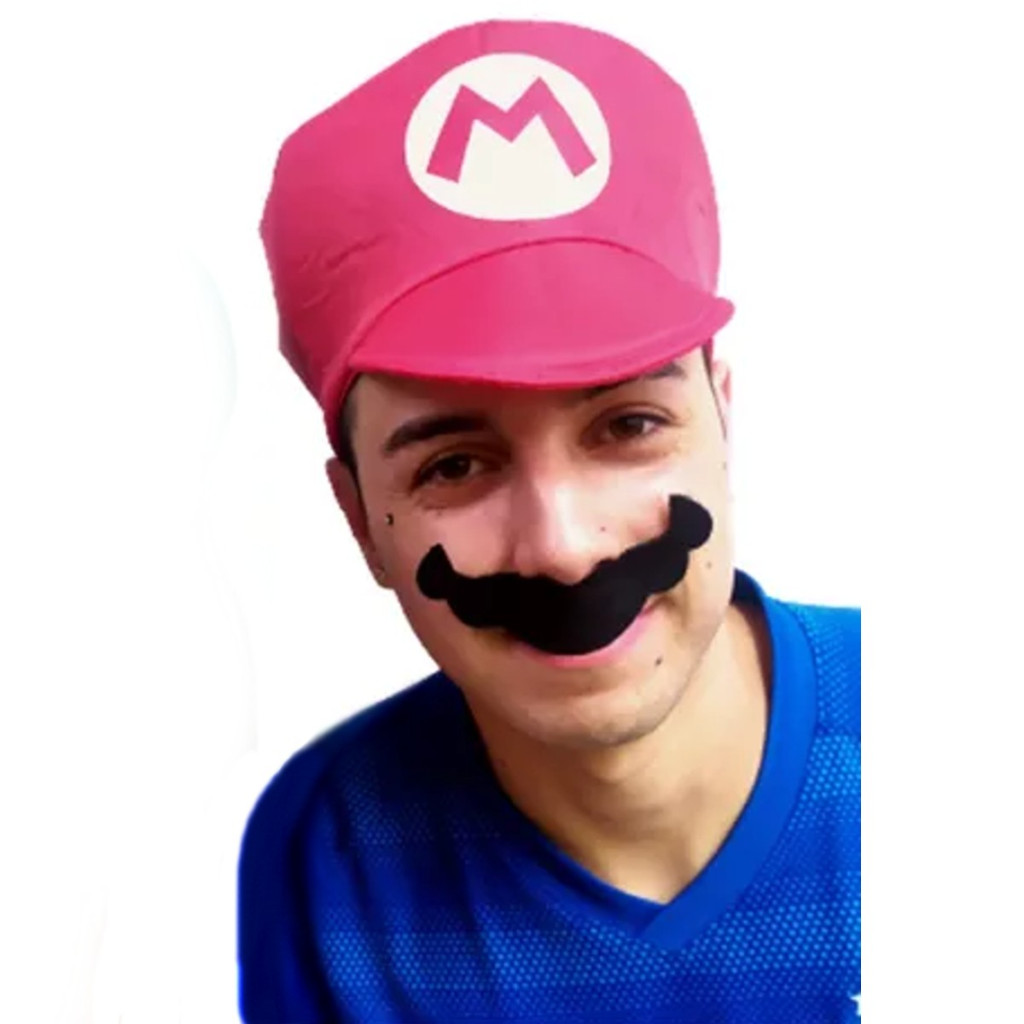 BOINA SUPER MÁRIO BROSS E LUIGI + BIGODE | Shopee Brasil