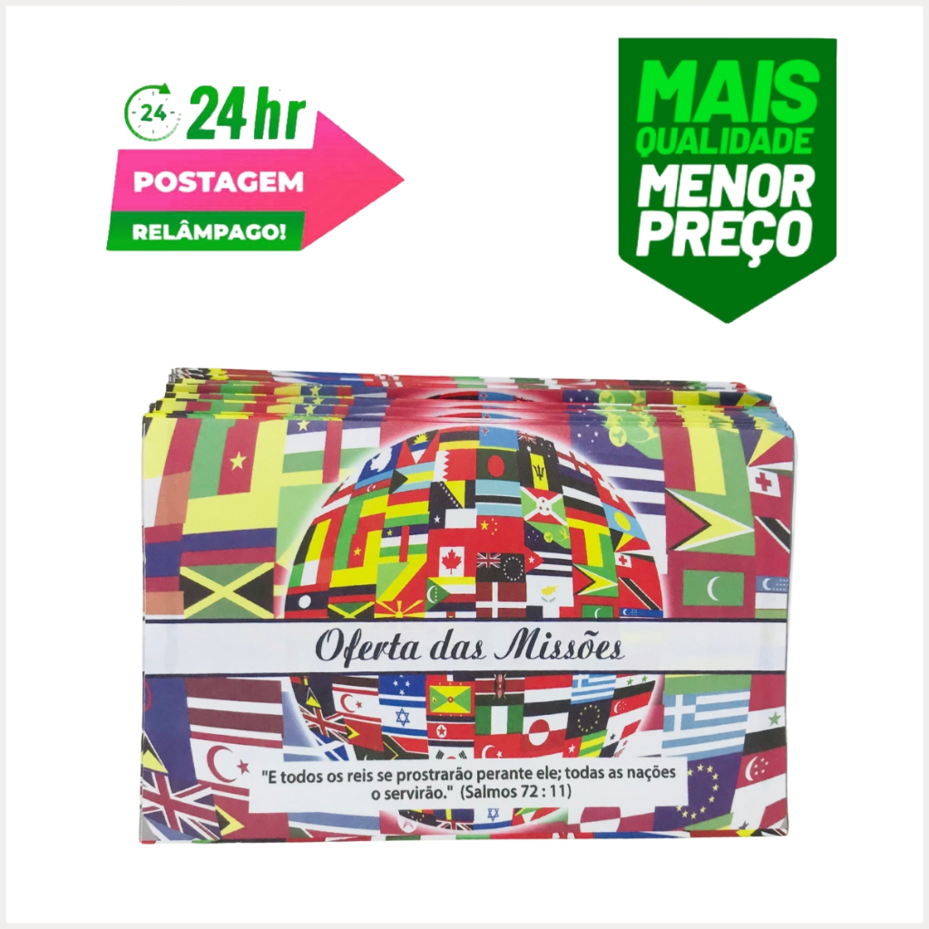 Envelope Para Campanha Missões Pacote C/ 100 Unidades | Shopee Brasil