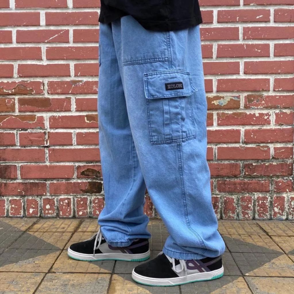 Calça Cargo Masculina Skatista Modelo Larga Com Bolso Lateral Envio