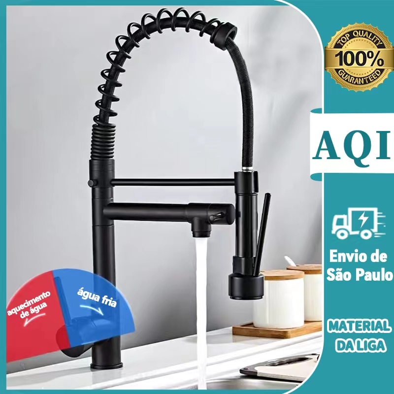 Torneira Cozinha Gourmet De Bancada Monocomando Com Spray Flexível