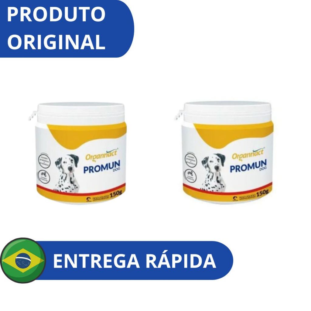KIT 2X Suplemento para Cães Organnact Promun Dog - 150g | Shopee Brasil
