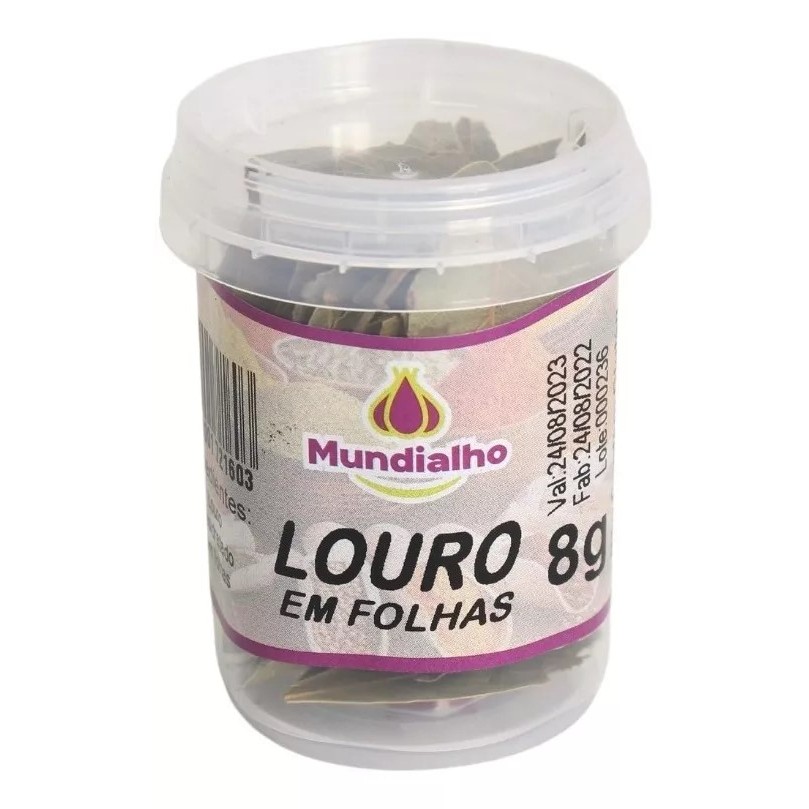 Louro Em Folhas Pote Mundialho 8g | Shopee Brasil