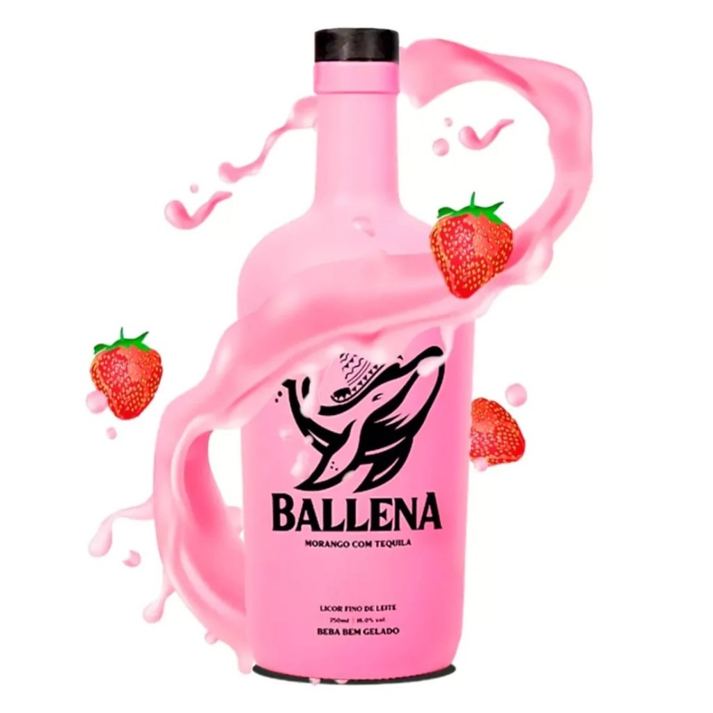 Licor Ballena Creme De Morango Com Tequila Ballena 750ml | Shopee Brasil