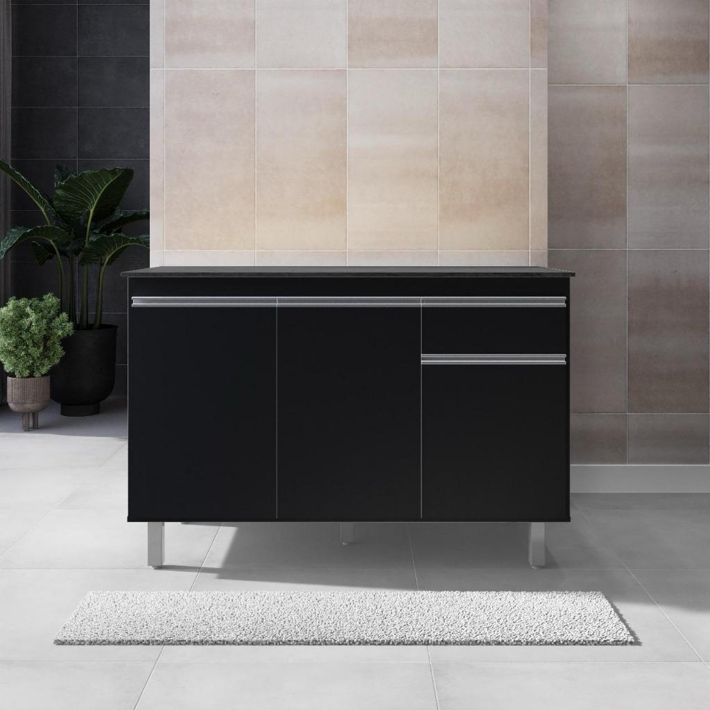 Balcão Gabinete de Pia sem Tampo 120cm 3 Portas Pop - Nathan Móveis | Shopee Brasil