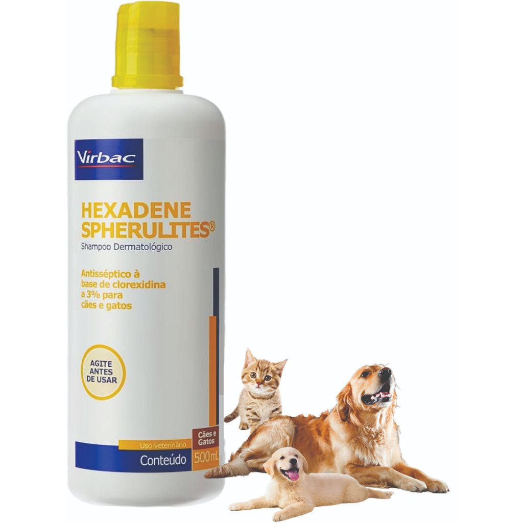 Shampoo Hexadene Spherulites 500ml Virbac Cães e Gatos (Nota Fiscal ...