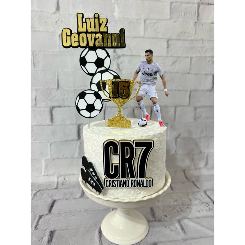 Topo Topper de bolo CR7 Futebol | Shopee Brasil