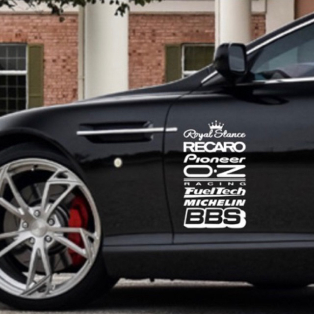 Kit Adesivo Para Carros Tuning Rebaixado Marcas Esportivas | Shopee Brasil