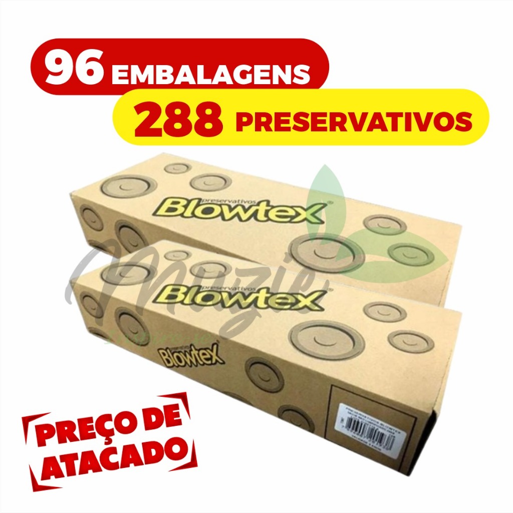 Kit 288 Preservativo Lubrificado Camisinha Blowtex Caixa (3x96 ...