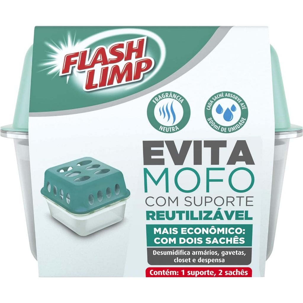 Anti Evita Mofo Reutilizável Com 2 Sachê Flash Limp Ideal Para Armários ...