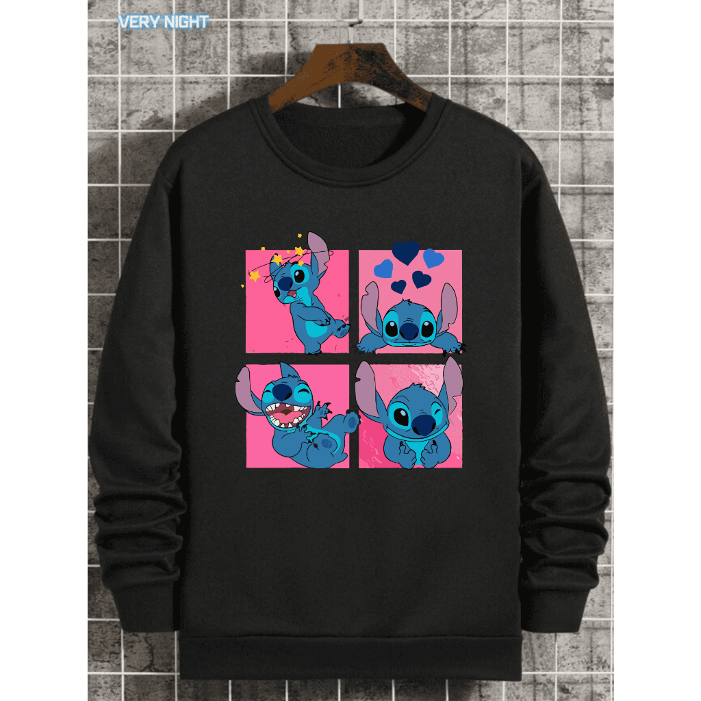 Moletom Gola Redonda Unissex Careca Sem Capuz Stitch Moda Basica ...