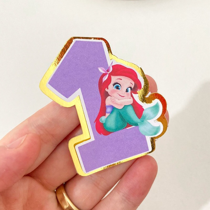 Aplique número ARIEL PEQUENA SEREIA baby cute tag | Shopee Brasil