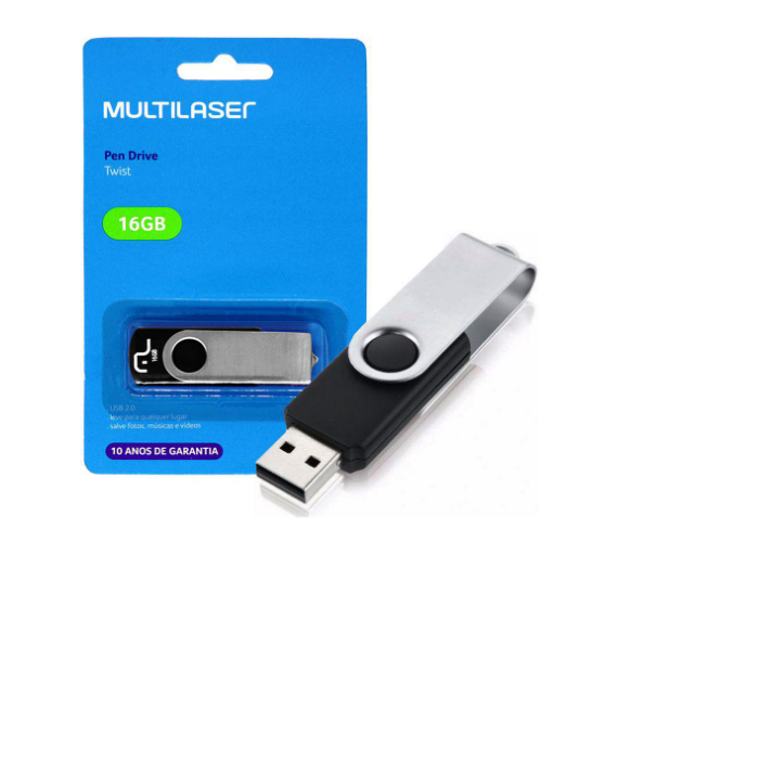 Pen Drive Usb 2.0 Multilaser 16gb Twist Multilaser Original | Shopee Brasil