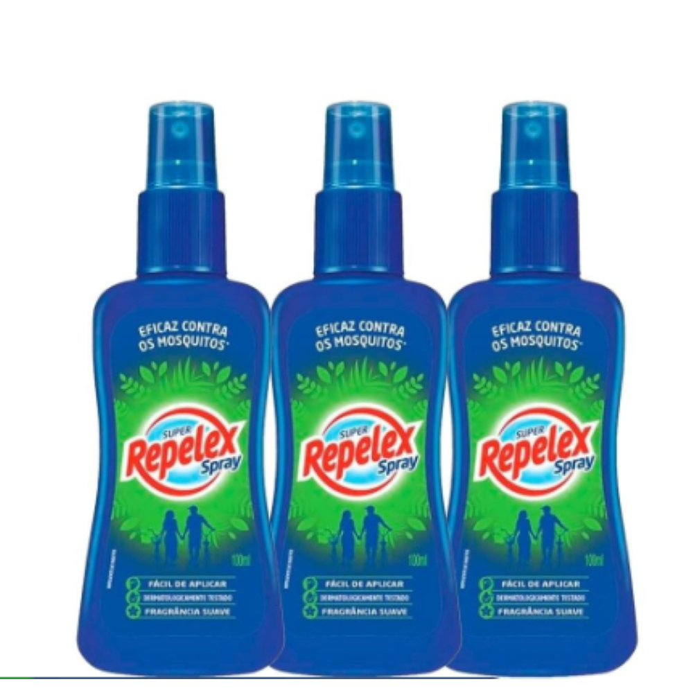 Kit 3 Repelentes Super Repelex Spray Adulto E Infantil 100ml | Shopee ...