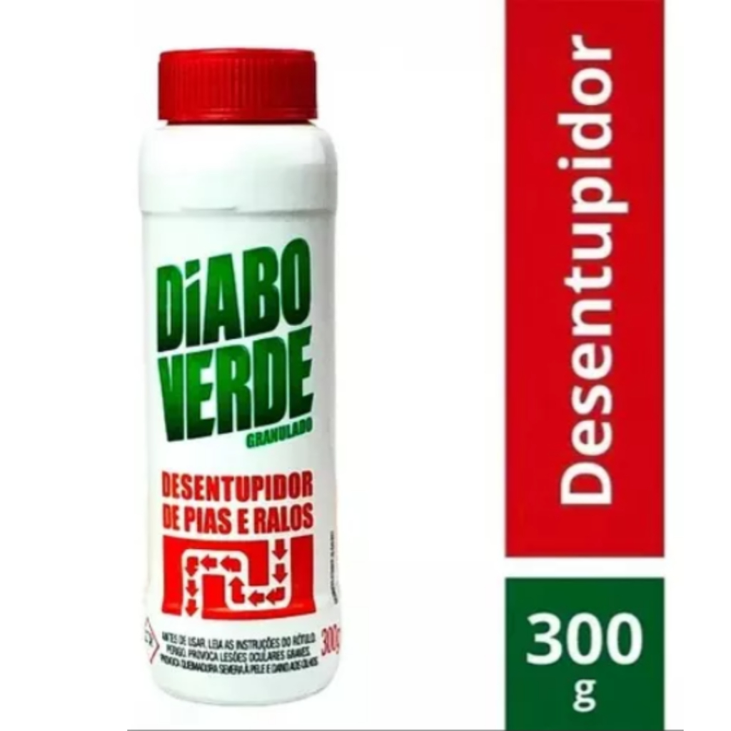 Desentupidor Granulado Diabo Verde Pia Ralo Vaso 300g | Shopee Brasil