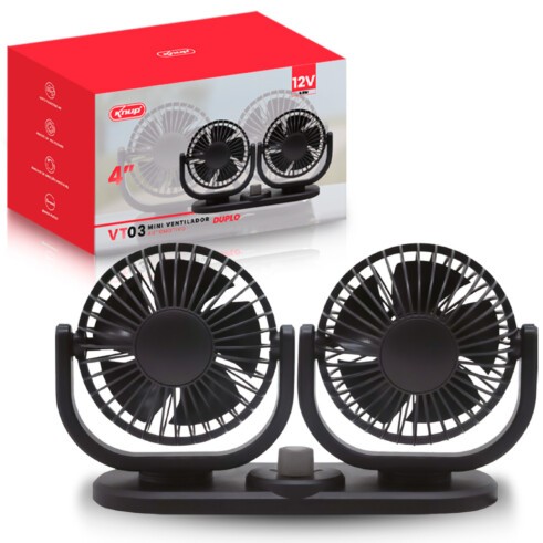 Ventilador Automotivo Duplo 12Vdc 6.5W Veicular KNUP - KP-VT03 | Shopee ...