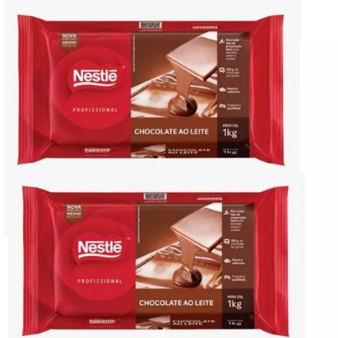 Chocolate Nestle ao Leite 1kg - KIT 2 BARRAS | Shopee Brasil