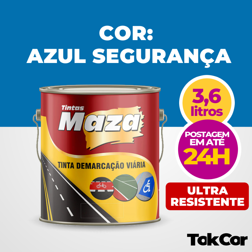 Tinta Resina Acrílica para Piso Demarcação Viária Cor Azul Segurança 2 ...