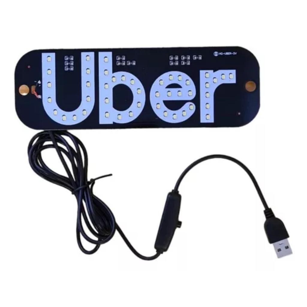 Placa/plaquinha Led Usb De Identificação Uber C/ventosa | Shopee Brasil