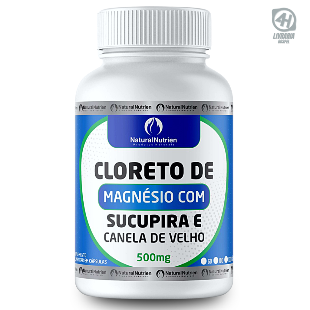 Cloreto de Magnésio com Canela de Velho e Sucupira - Embalagem com 100 Cápsulas de 500mg Cada ...