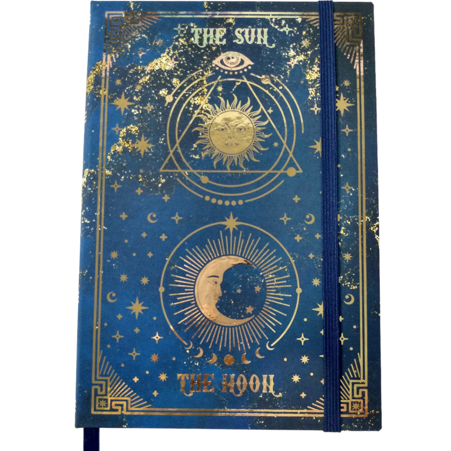 Caderneta Tipo Moleskine Sol E Lua Sistema Solar Estrelas Sketchbook ...