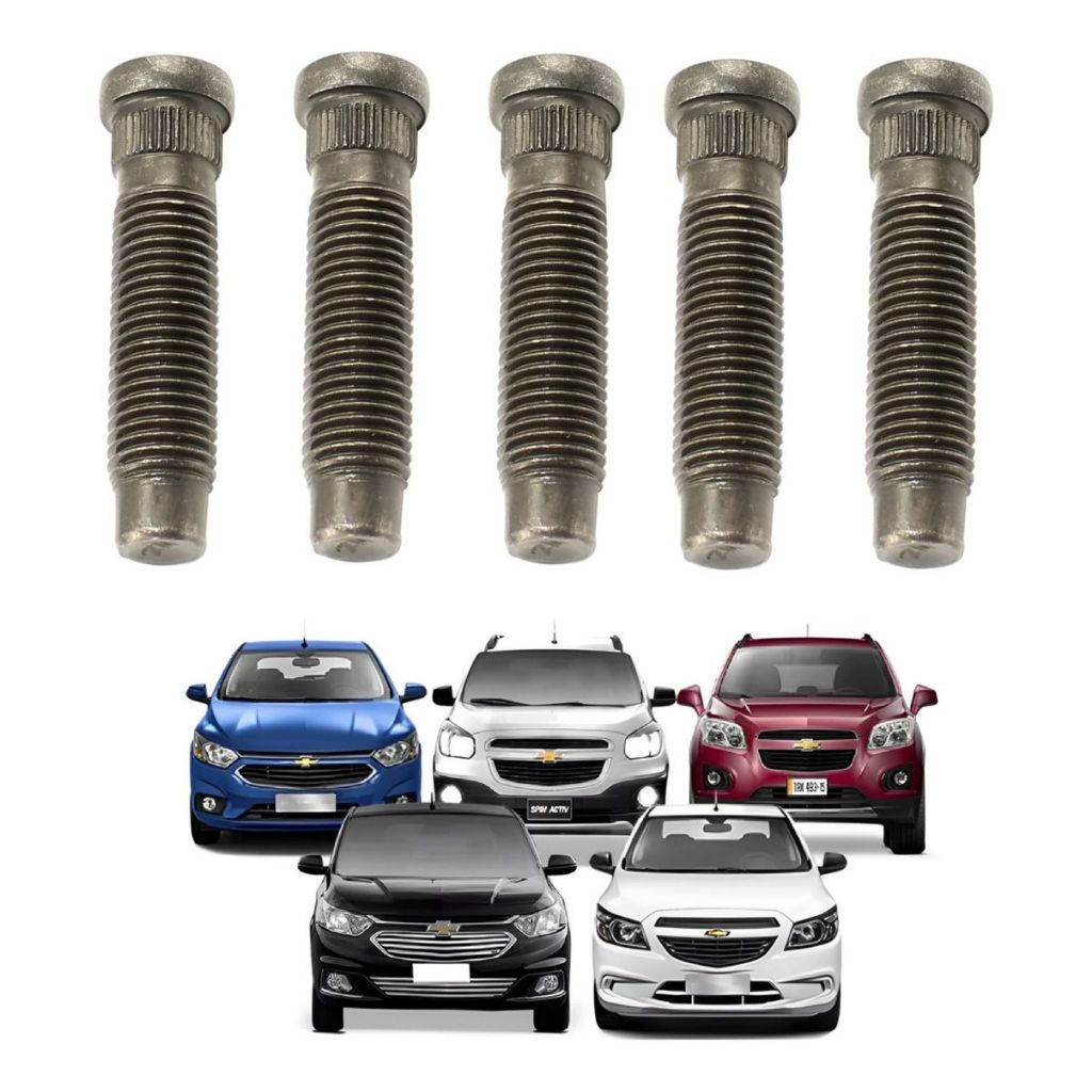 5 Parafuso Prisioneiro De Roda Chevrolet Onix Cobalt Cruze prisma ...