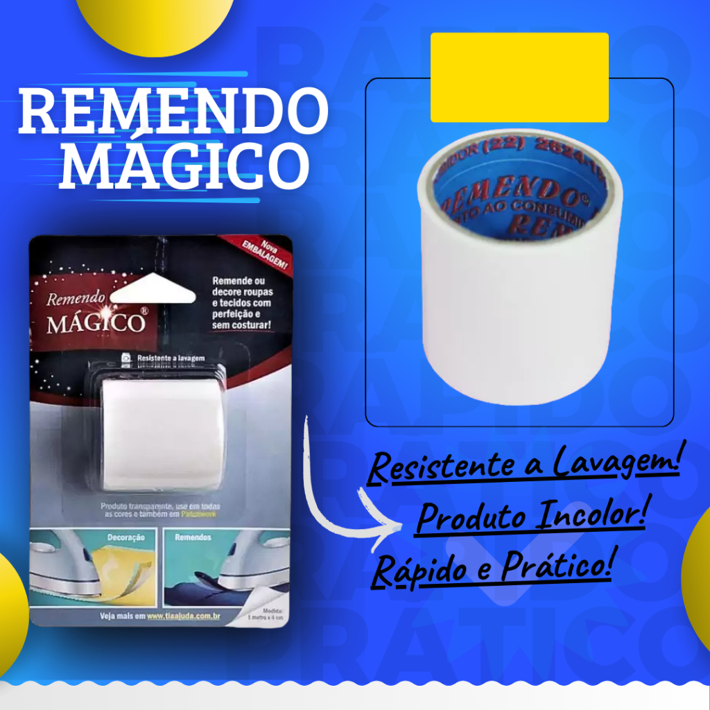 Remendo Mágico Termo Colante 1m x 4cm Atacado (Roupas / Tecidos ...