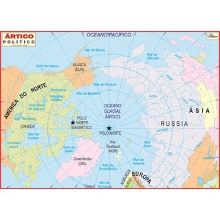 Mapa Artico Polar Polo Continente Politico Poster Geografico | Shopee ...