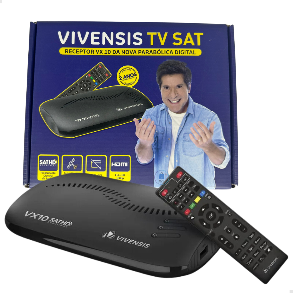 Receptor Digital Multimídia Vivensis Vx10 Tv Hd Sat | Shopee Brasil
