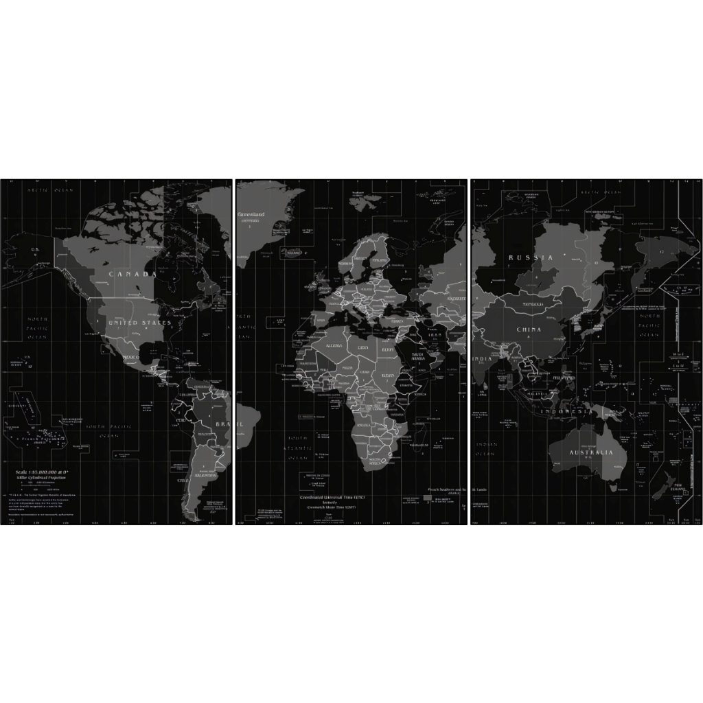 dark time zone world map | Shopee Brasil