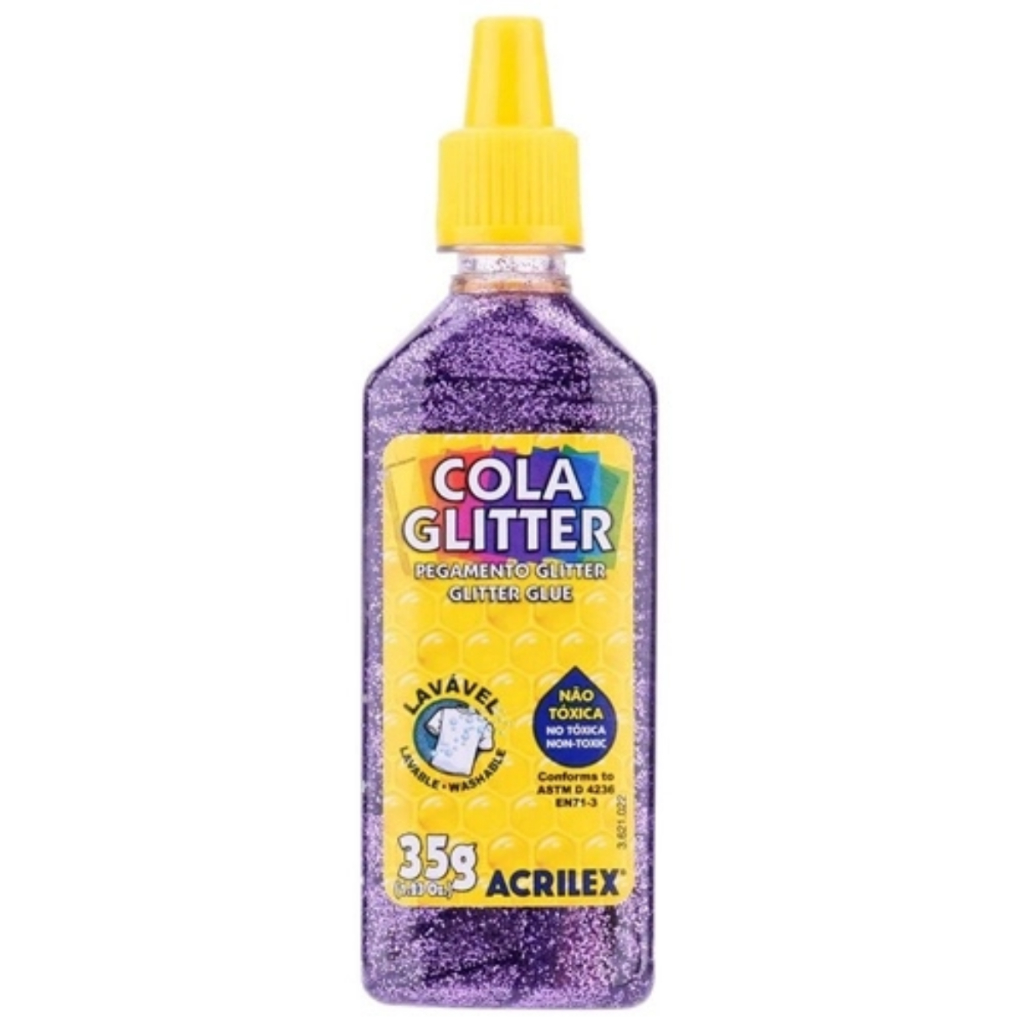 Cola glitter acrilex Coloridas 35g | Shopee Brasil