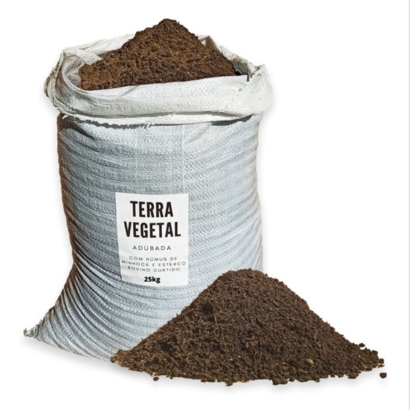Terra Vegetal Adubada Orgânico 25kg | Shopee Brasil