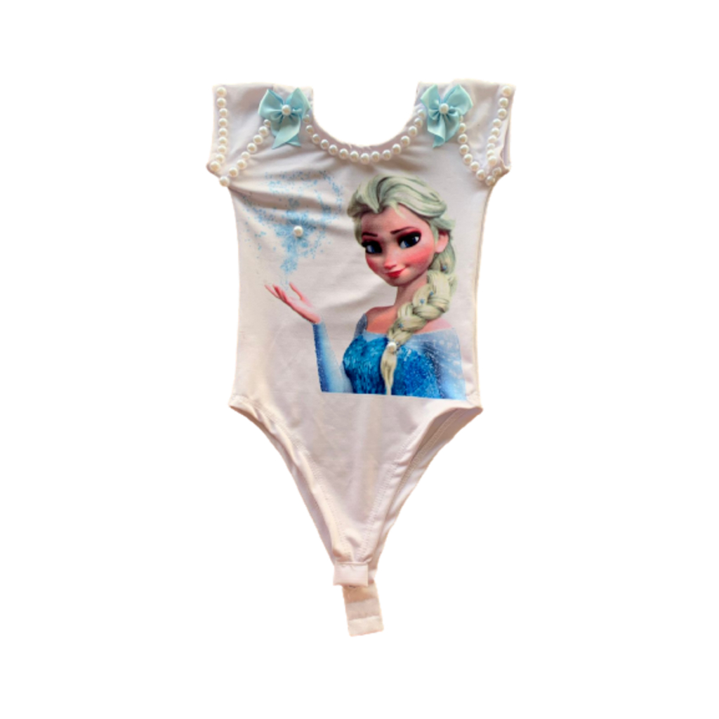Body da Frozen Personagem Elsa com Lacinhos Azul Claro e Detalhes Linda ...