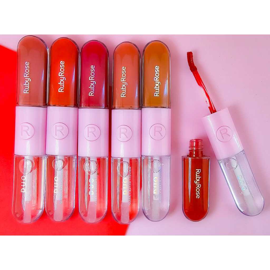 Batom Duo ( Gloss + Batom) RUBY ROSE | Shopee Brasil