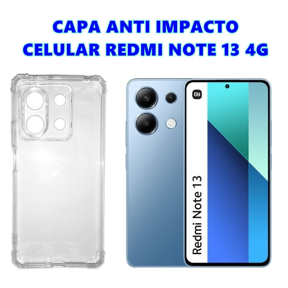 Capa Redmi Note 13 4G Anti Impacto Capinha Xiaomi Silicone Com Borda Protetora | Shopee Brasil