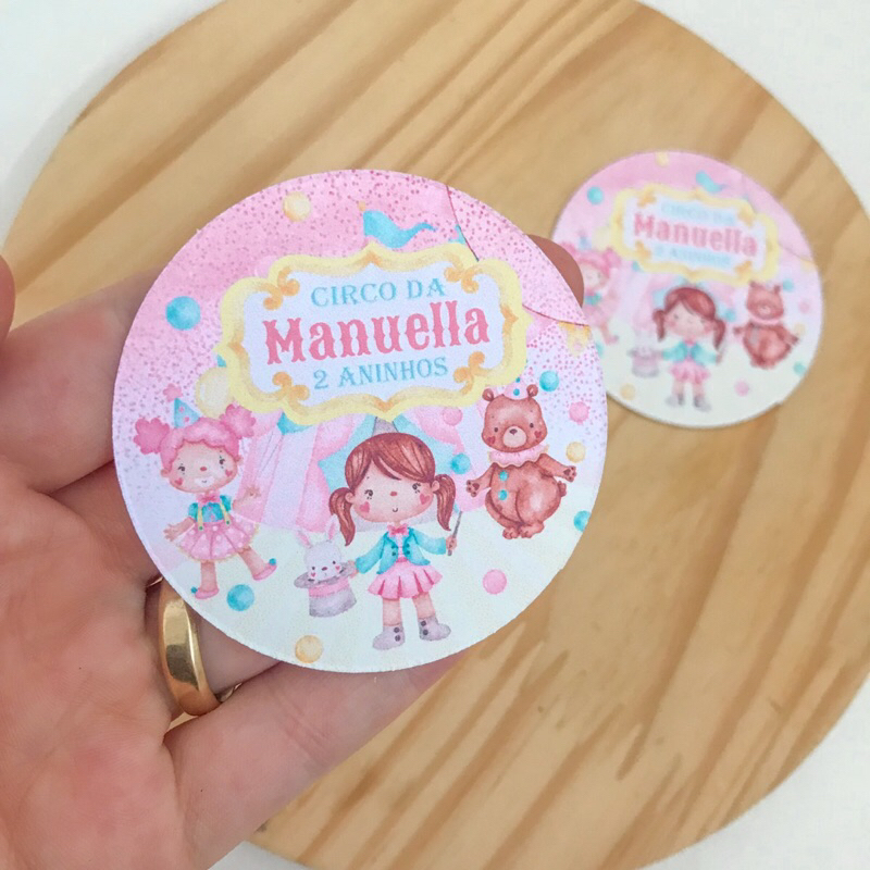 10 tag aplique para esfera acrílica CIRCO ROSA AQUARELADO | Shopee Brasil