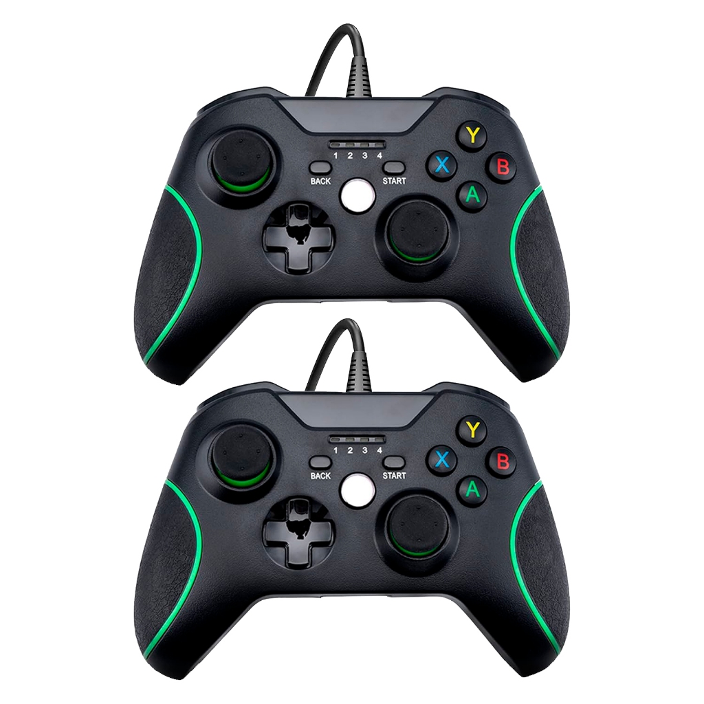 Kit 2 Controles Xbox One Compatível Com Fio Bluetooth Pc | Shopee Brasil