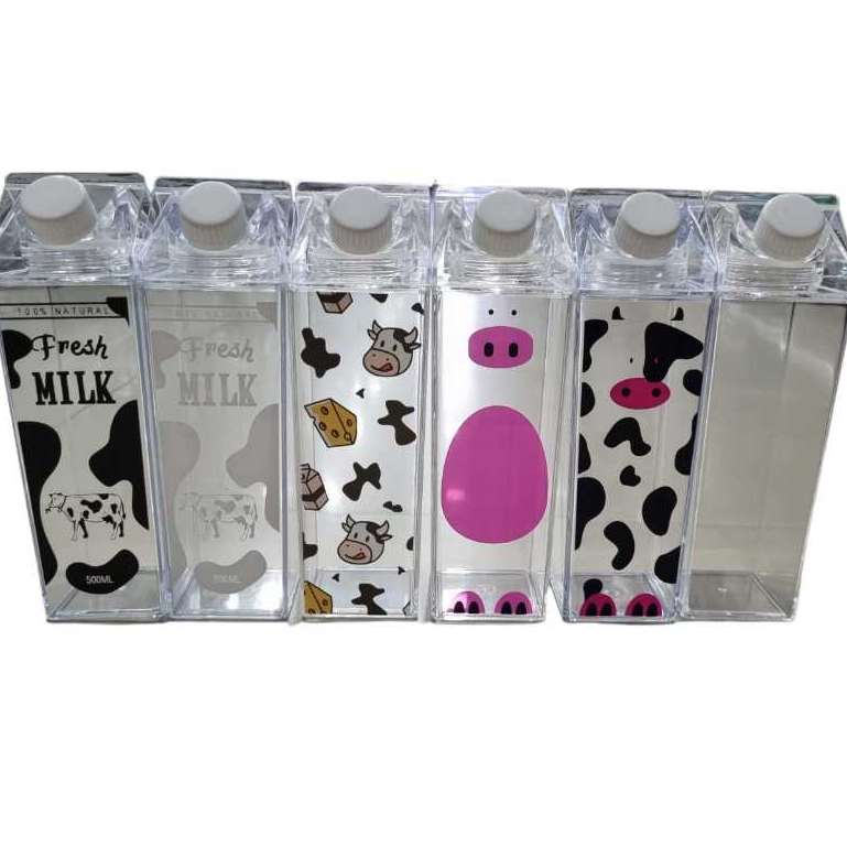 Garrafa Caixa De Leite Estampada Leiteira de Acrílico 500ml | Shopee Brasil