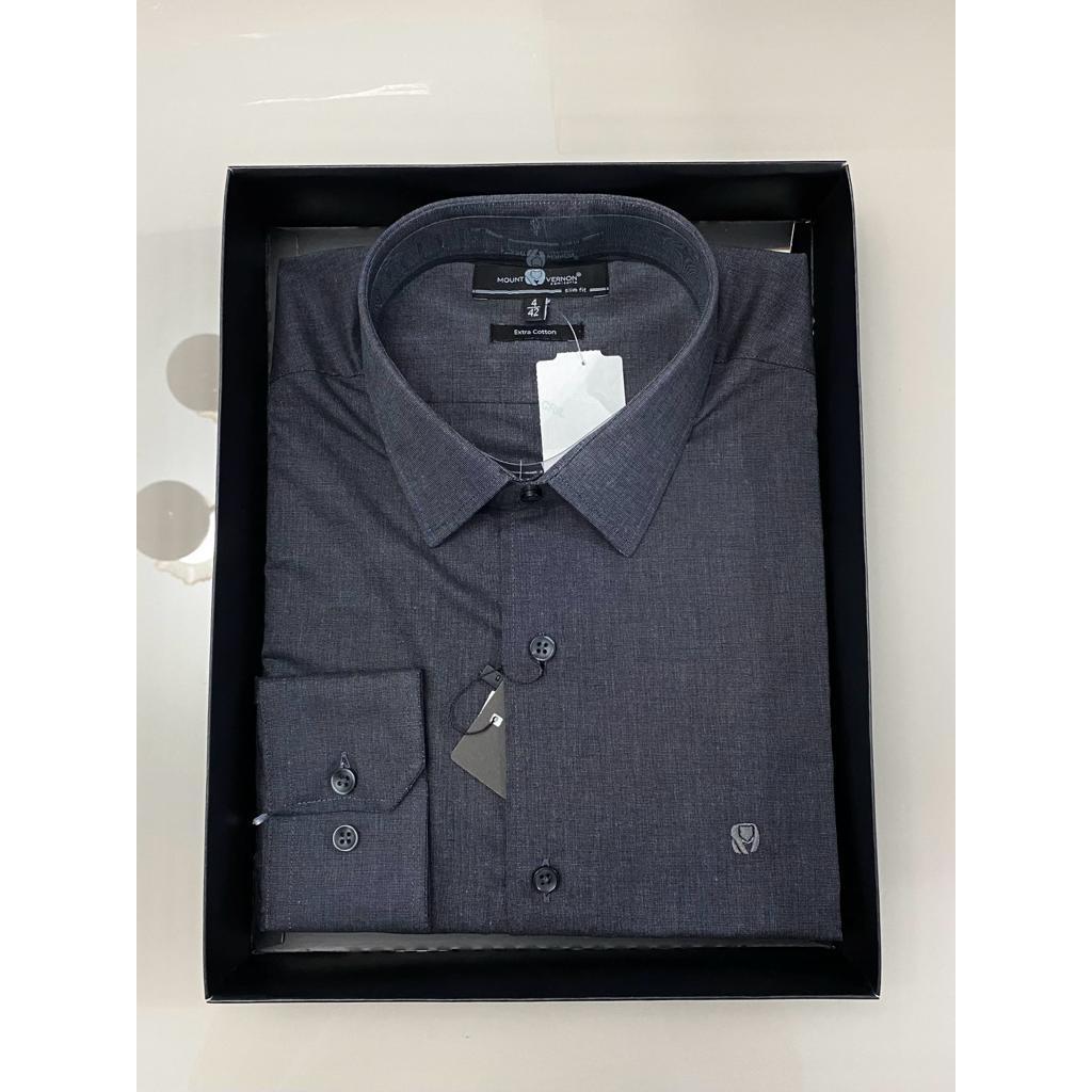 Camisa Social Masculina Mount Vernon Ref 3043720* Manga Longa Grafite Slin Fit | Shopee Brasil