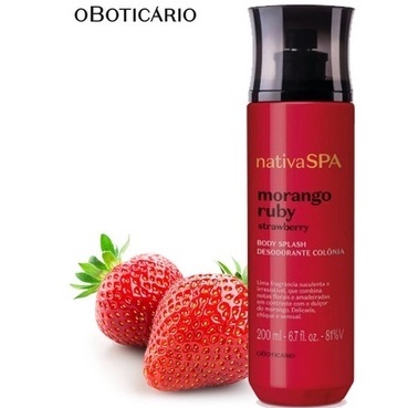 Body Splash Desodorante Colônia Nativa SPA Morango Ruby 200ml | Shopee ...