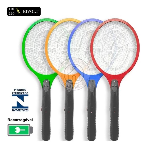 Kit 1, 2, 3 Raquetes Eletrica Mata Mosquito Insetos Recarregavel Mosca ...