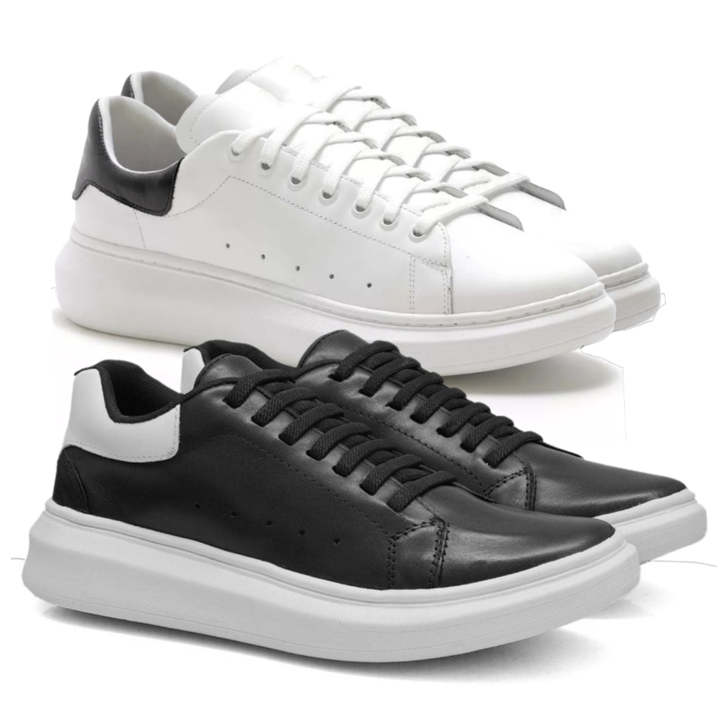 Kit 2 pares De Tenis Masculinos Modelo Casual Com Cadarço E sola Alta ...