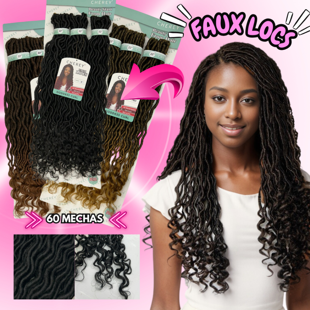 Faux Locs Cabelo Rémovivel Dread com Cachos nas pontas Aplicação em ...