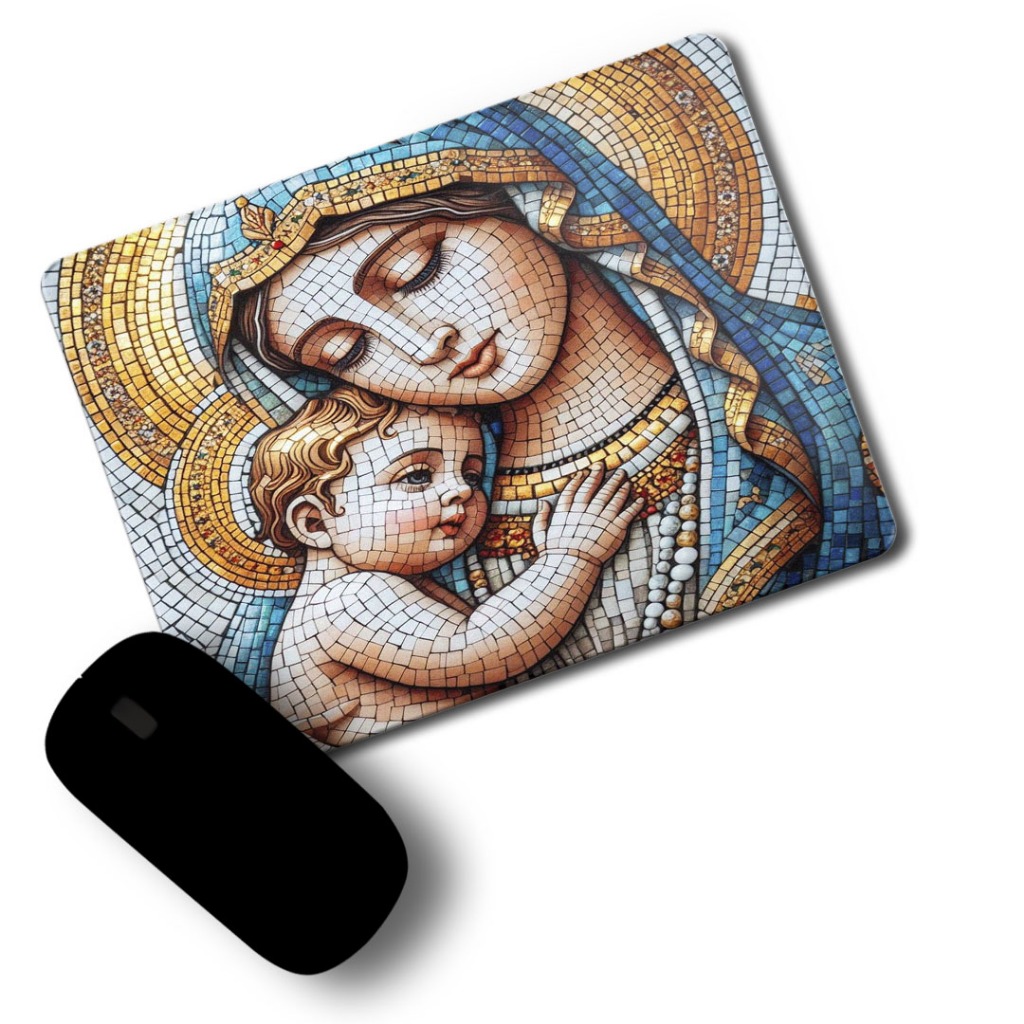 Mouse Pad Religioso Personalizado Maria e Menino Jesus Emborrachado ...