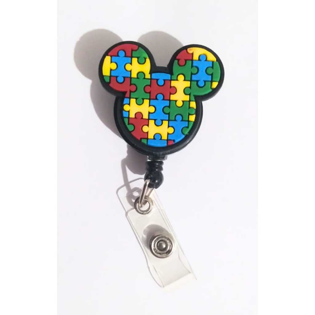 Porta Crachá Cartão retratil Autismo Autista Mickey | Shopee Brasil