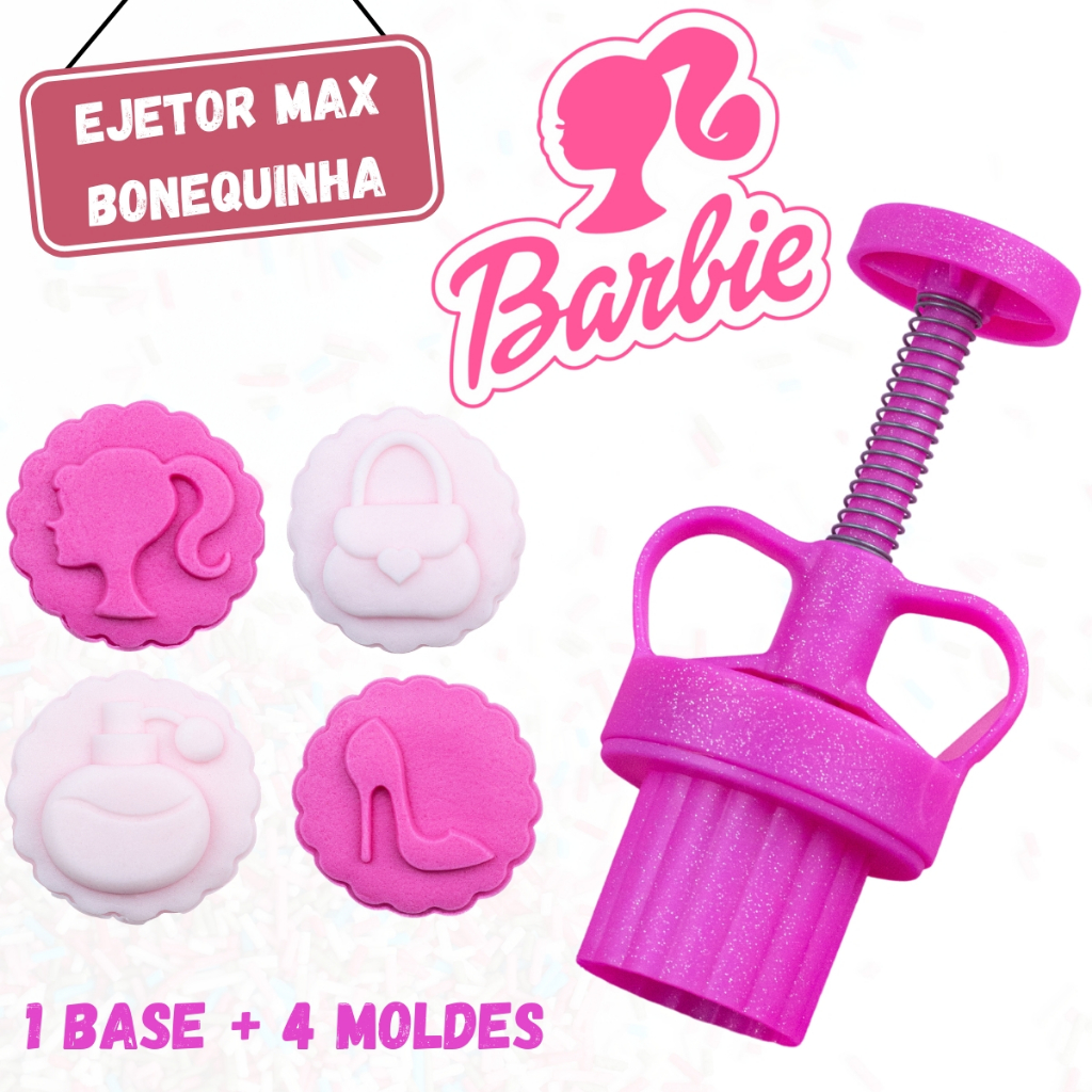 Ejetor Max Barbie Bonequinha Com 4 Moldes Carimbos Bluestar Doces ...