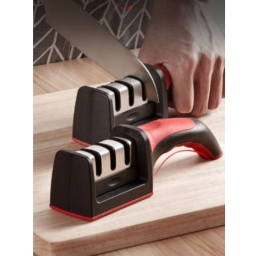 Afiador Amolador De Facas Em Aço Inox Com 3 Borda Profissional Base ...