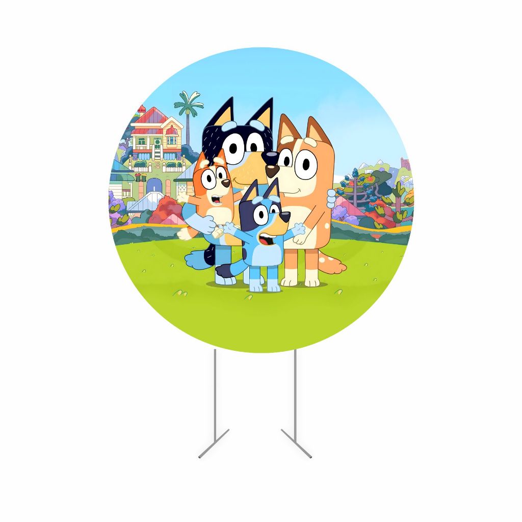 Painel Redondo Bluey 1,50 desenho Infantil Tecido Sublimado | Shopee Brasil