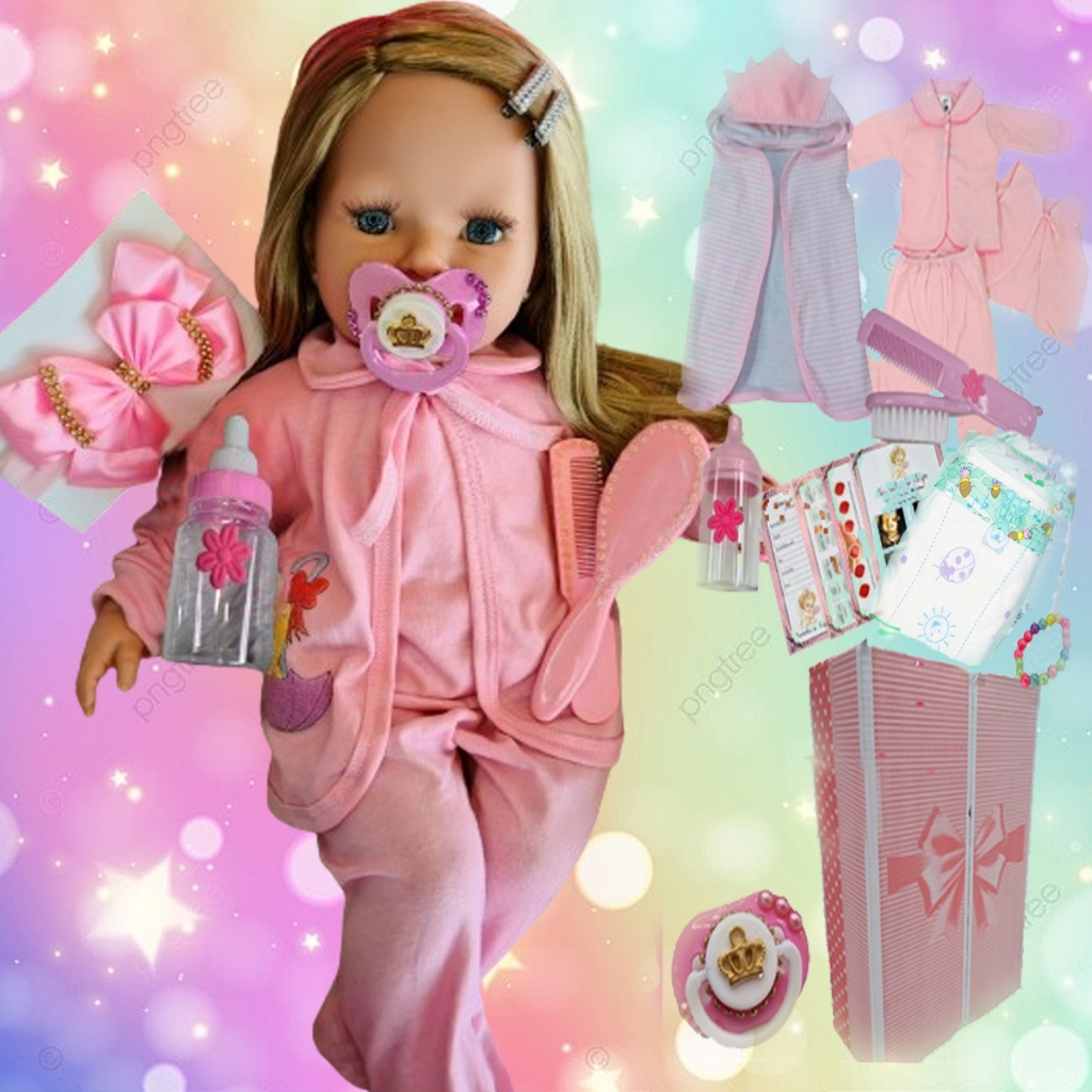 Boneca Bebê Reborn Bb Grande Enxoval Completo Envio Imediato | Shopee ...